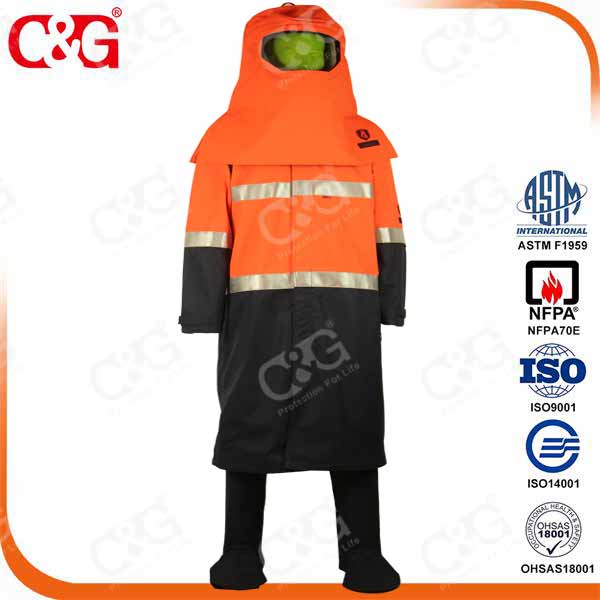 ASTM F1959 Cat IV 55cal/cm2 arc flash suit against electrical arc harm ...