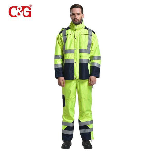 Electrical arc and flame resistant military raincoat with 3m reflective ...