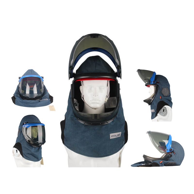 40 CAL Grey Lift-Front Arc Flash Shield With Hood | Shanghai C&G