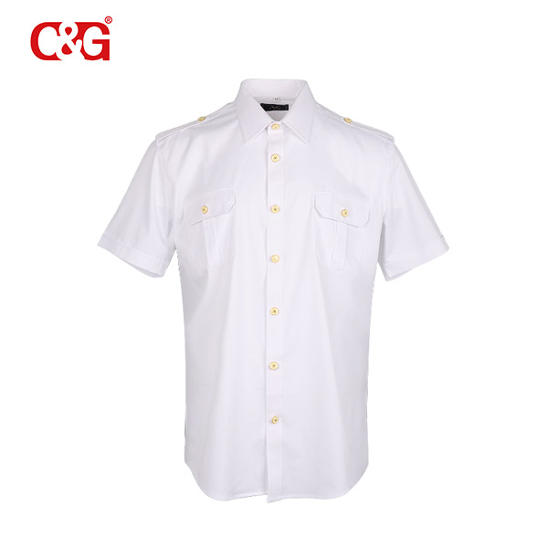 White Flight Shirt, White Pilot Shirt, White Aviation Shirt Short ...